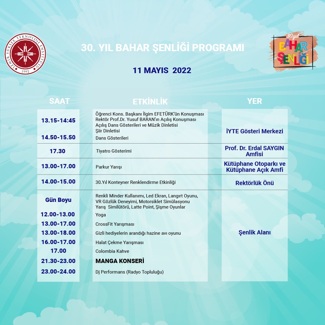 İYTE 30. Yıl Bahar Şenliği - İzmir Yüksek Teknoloji Enstitüsü